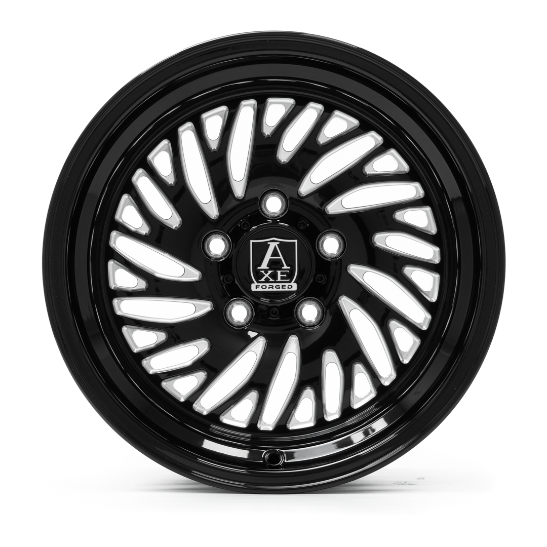 15 inch 15x10 Axe AF10 UTV (left) GLOSS BLACK MILLED wheels 5x4.5 5x114 ...