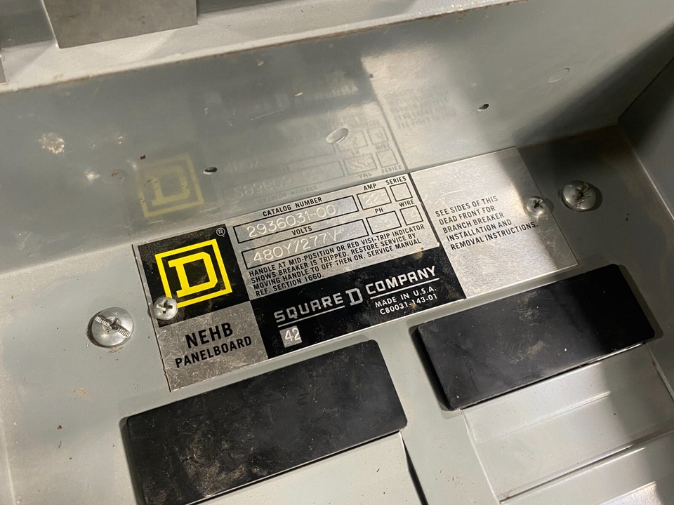 Square D NEHB Panelboard 225A 3PH 480Y/277V Type 1 Encl 4W 42 Space CAN ...