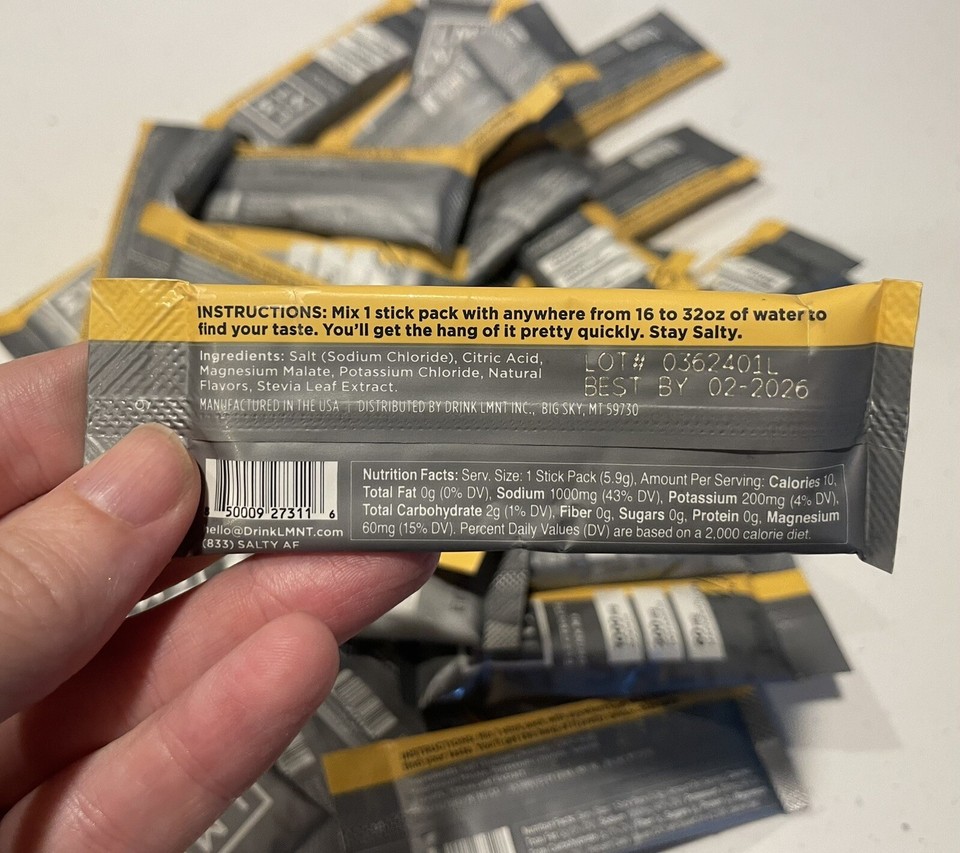 LMNT Electrolyte Drink Mix - Orange Salt, Pack of 30 Sticks loose ...
