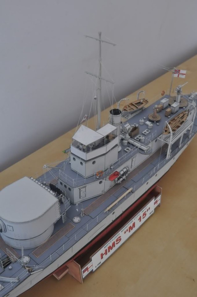 1:100 British Royal Navy HMS M15 M15-class monitor DIY Handcraft Paper ...