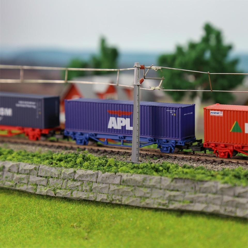Evemodel 3pcs N Scale 40ft 1:160 Magnetic Shipping Container Freight ...