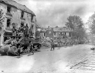WWII Photo US Armored Column US Army France World War Two WW2 Normandy ...