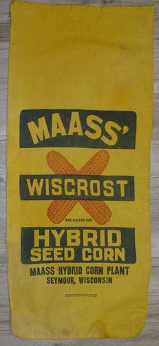 Vintage Cloth MAASS Wiscrost Seed Corn Sack Bag Masss Corn Plant ...