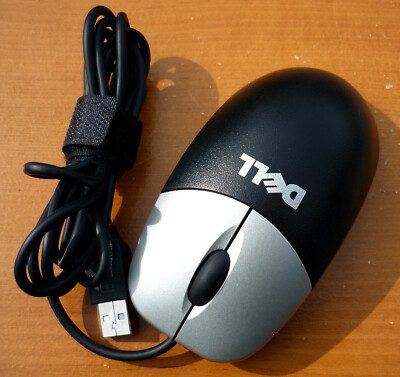 Vintage Dell USB Optical Mouse MO56UOA Black & Silver - EXCELLENT ...
