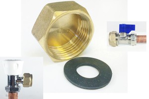 Female Blanking Cap 3/4" WASHING MACHINE RADIATOR Valve Brass Cap with ...