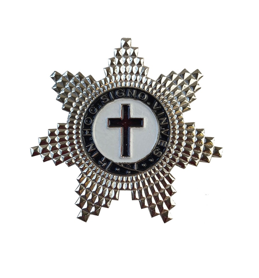 Masonic Knights Templar and Preceptor Star Breast Jewel Silver Plated ...