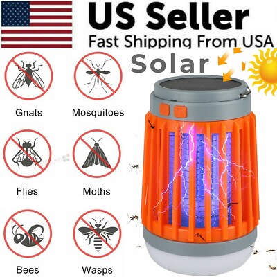 Solar USB Mosquito Killer Light Electronic Fly Bug Insect Zapper Trap ...