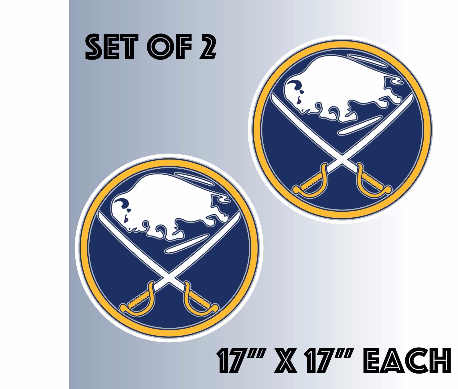 Buffalo Sabres Vinyl Sticker Decal Cornhole Set of 2 (17"x17") | eBay
