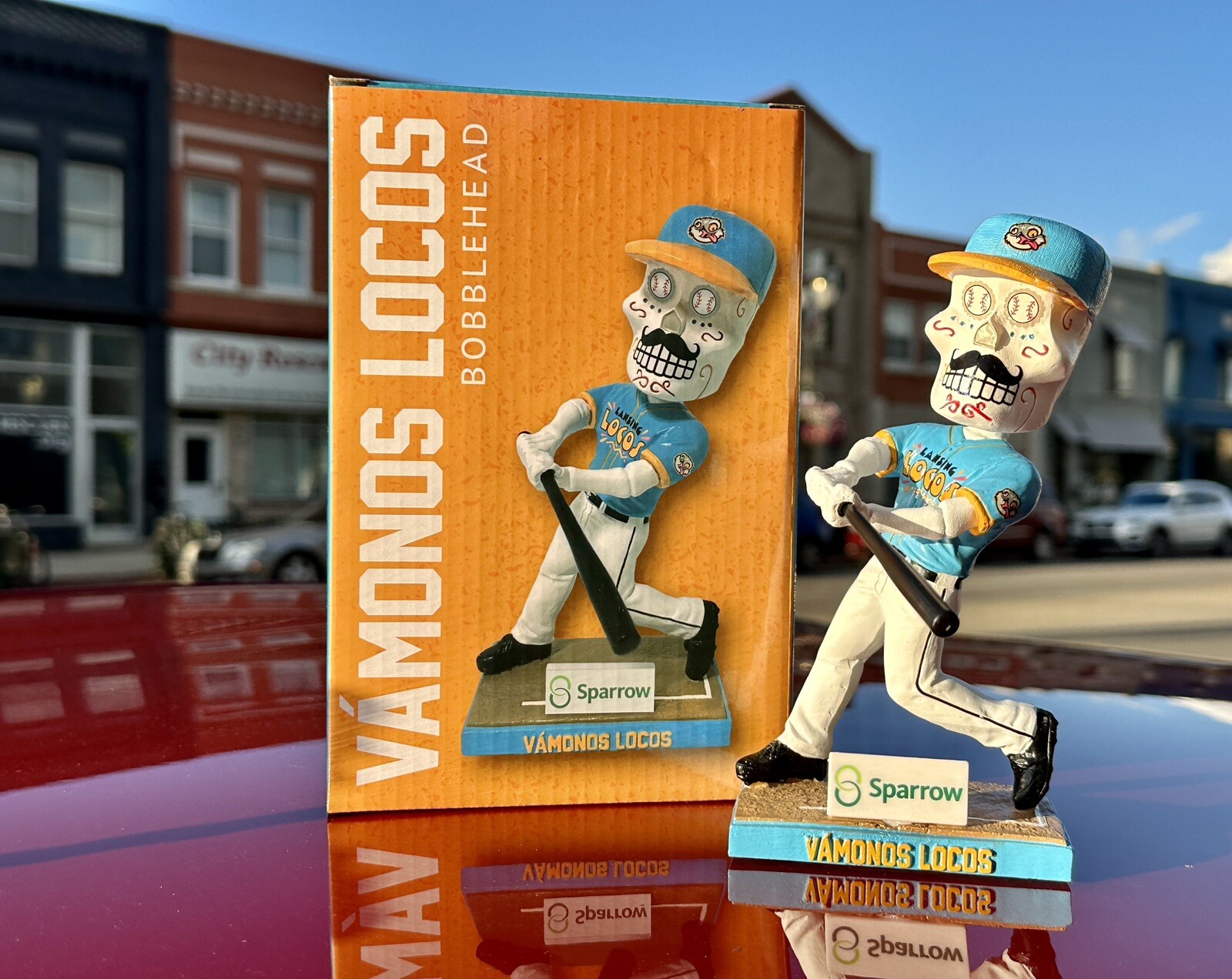 Lansing Lugnuts Sugar Skull Vamanos Locos Bobblehead SGA Copa Oakland A ...