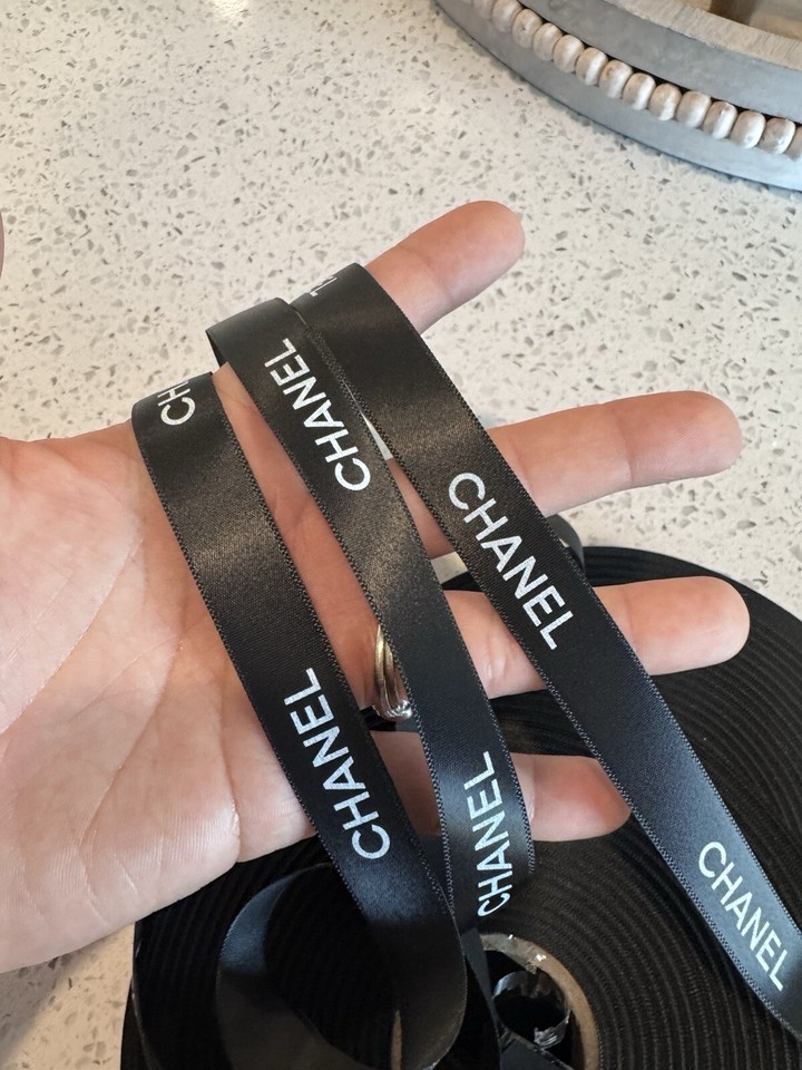 Black Chanel Ribbon Sold By The Yard 1/2 In Width | eBay