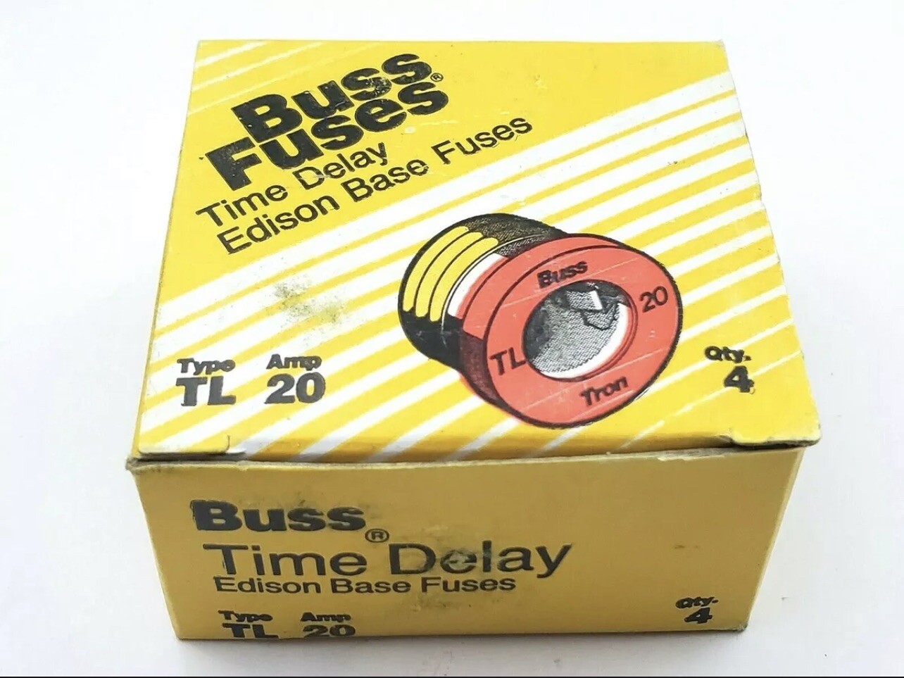 Box of 4 Bussmann TL20 Screw In Fuses 20 Amp 125V TL-20 Time Delay ...