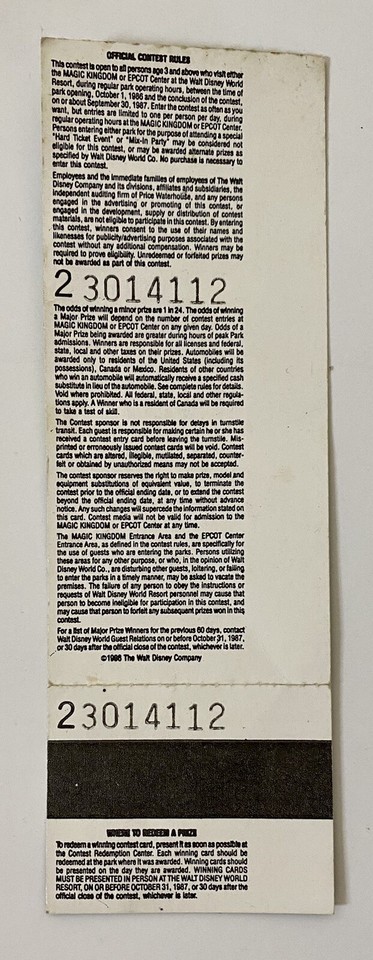 Walt Disney World Bumper Stickers 15 Year Anniversary And Ticket Stub ...