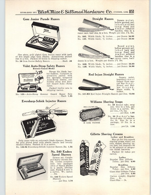 1950 PAPER AD Boker Red Injun Straight Razor Gem Valet Auto Eversharp ...