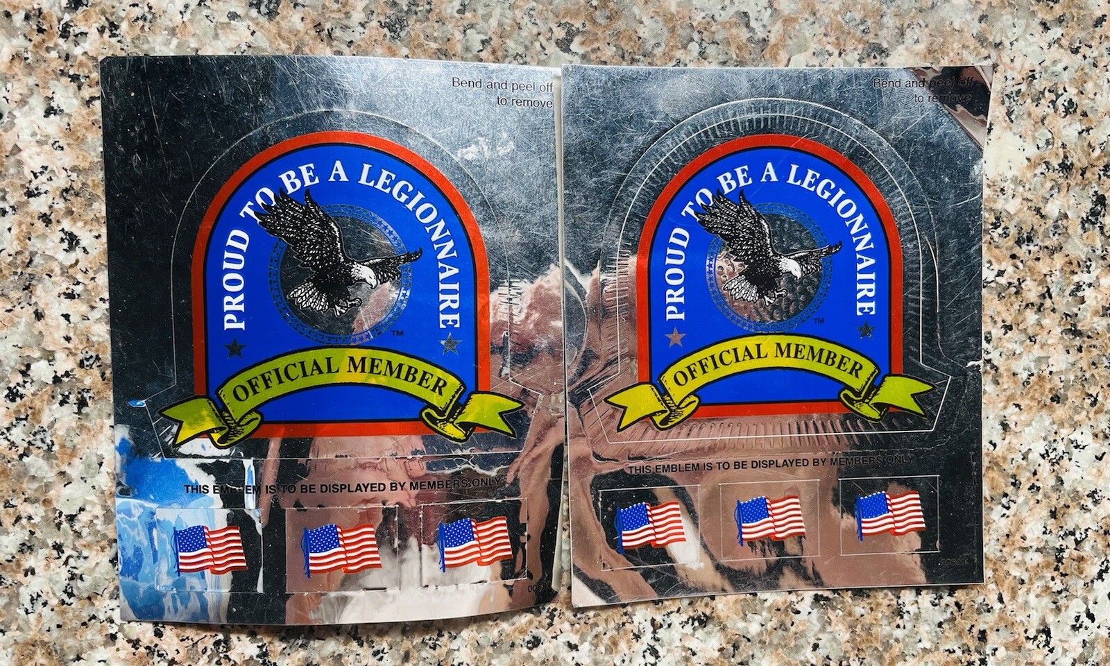Lot Of 2 AMERICAN LEGION OFFICIAL MEMBER FOIL STICKERS PROUD TO BE A ...