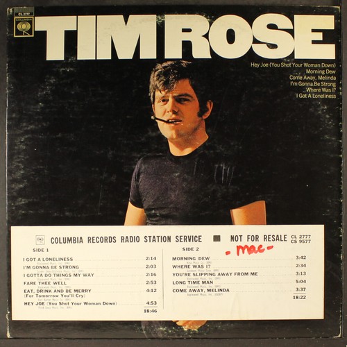 TIM ROSE: tim rose Columbia 12" LP 33 RPM | eBay