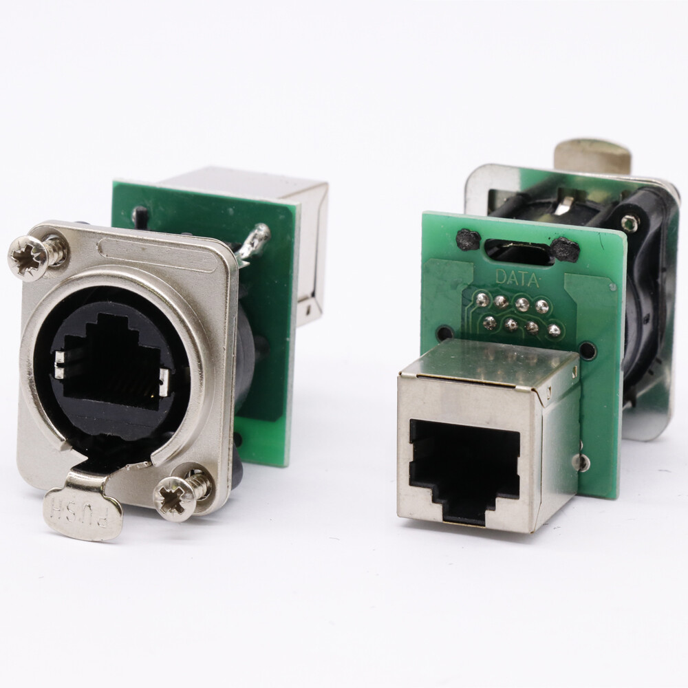 8x CAT5/6 RJ45 Feed-through Ethercon Chassis Panel Mount RJ45 Connector ...