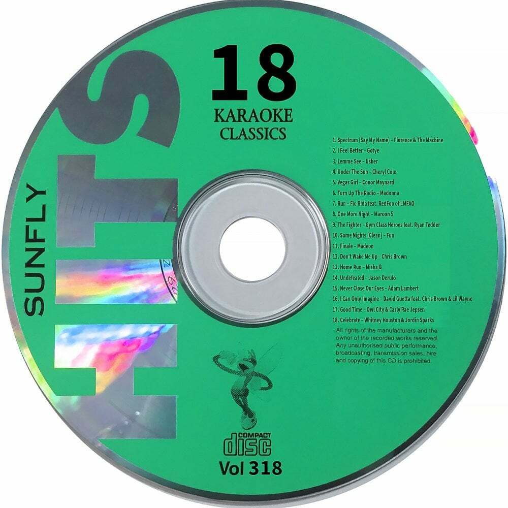 Sunfly Karaoke CDG CD - Hits Volume 318 Classics CD+G Disc 18 Tracks | eBay