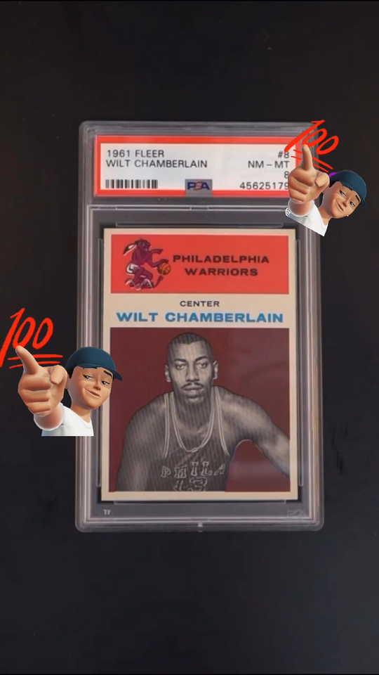 1961 Fleer Basketball Card #8 Wilt Chamberlain Rookie PSA 8 Fanatics ...