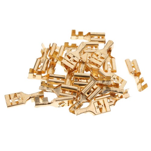25 x Brass Crimp Terminal Cable Locking Female Spade Connector 9.5mm | eBay