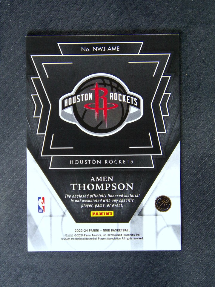 2023-24 Panini Noir Amen Thompson RC Rookie New Wave Jerseys Patch /99 ...