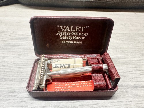 VINTAGE ANTIQUE ORIGINAL CASE VALET AUTO STROP GNETS RAZOR | eBay