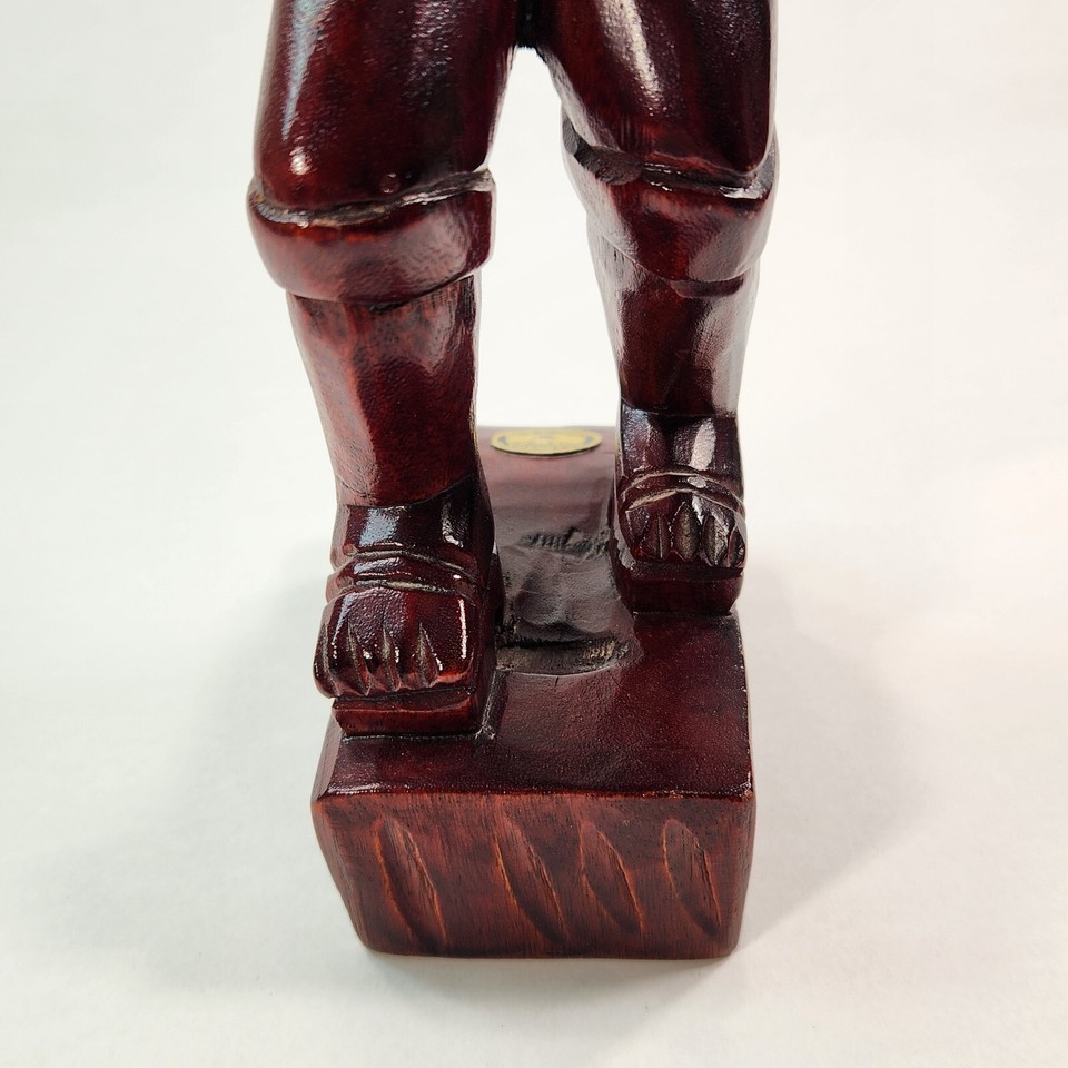 Yoeng Fuh Wood Carved Asian Man With Shovel Hoe | eBay