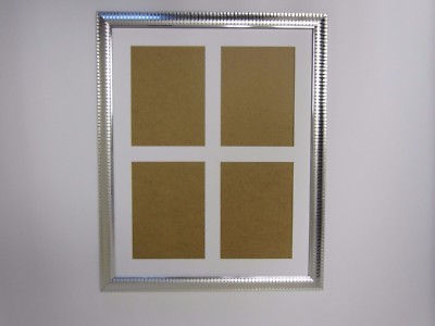 Two Tone Silver Multi Aperture 14"x18" Picture Photo Frame Holds 5"x7 ...