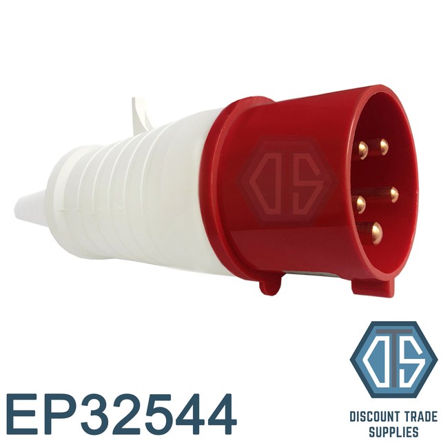 ESR Eco Industrial Trailing Plug Ip44 32 Amp 5 Pin EP32544 Red 3p N E ...