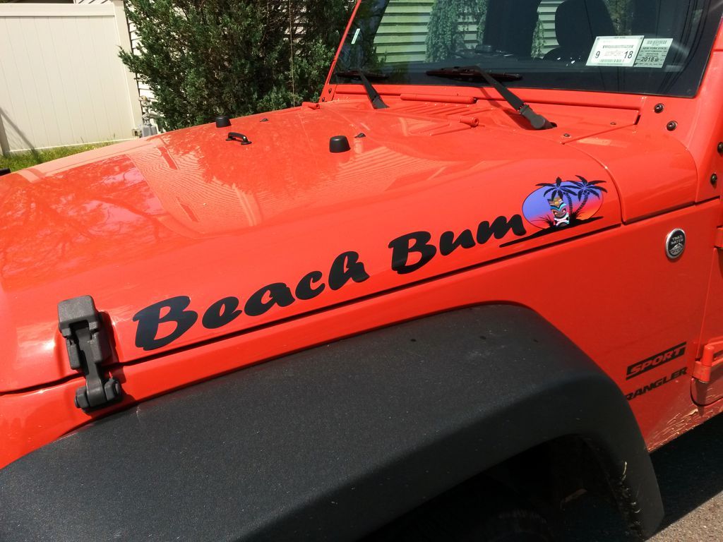 Beach Bum Tiki - hood vinyl graphics decals stickers for Wrangler CJ TJ ...