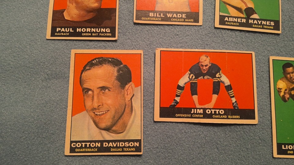 Original 1961 Topps Football Card Lot: Otto Hornung Haynes Jurgenson ...