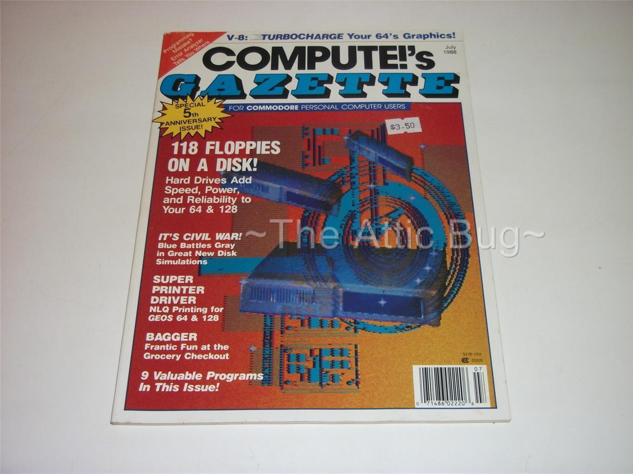 Compute!'s Gazette ~ USA Magazine ~July 1988~Issue 61~Commodore 64 ...