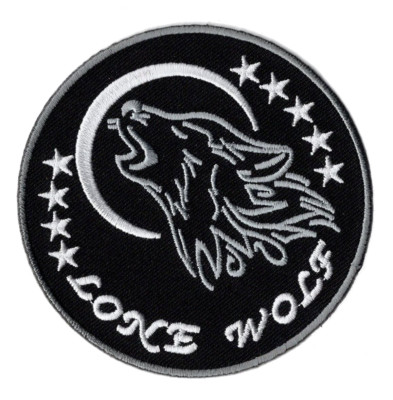 Lone Wolf Embroidered Iron On Patch Mc Biker Patch | eBay