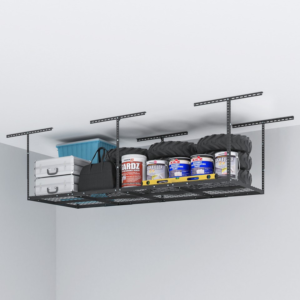 FLEXIMOUNTS Overhead Adjustable Heavy Duty Metal Garage Ceiling Storage ...
