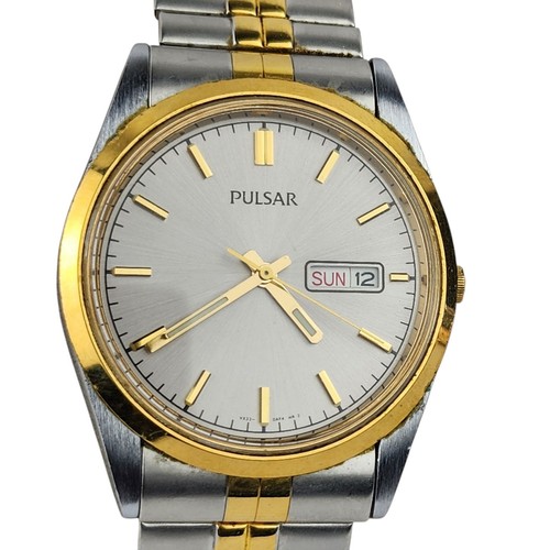 Pulsar Day Date Two-Tone Unisex Quartz Watch Battery Needed | eBay