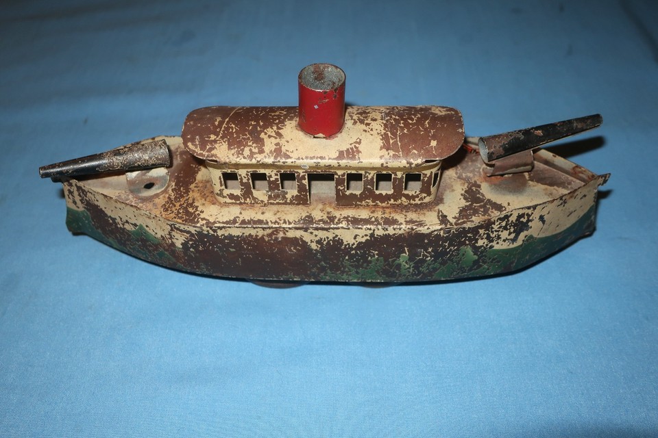 Vintage SCHIEBLE Tin Gun Boat Battleship | eBay