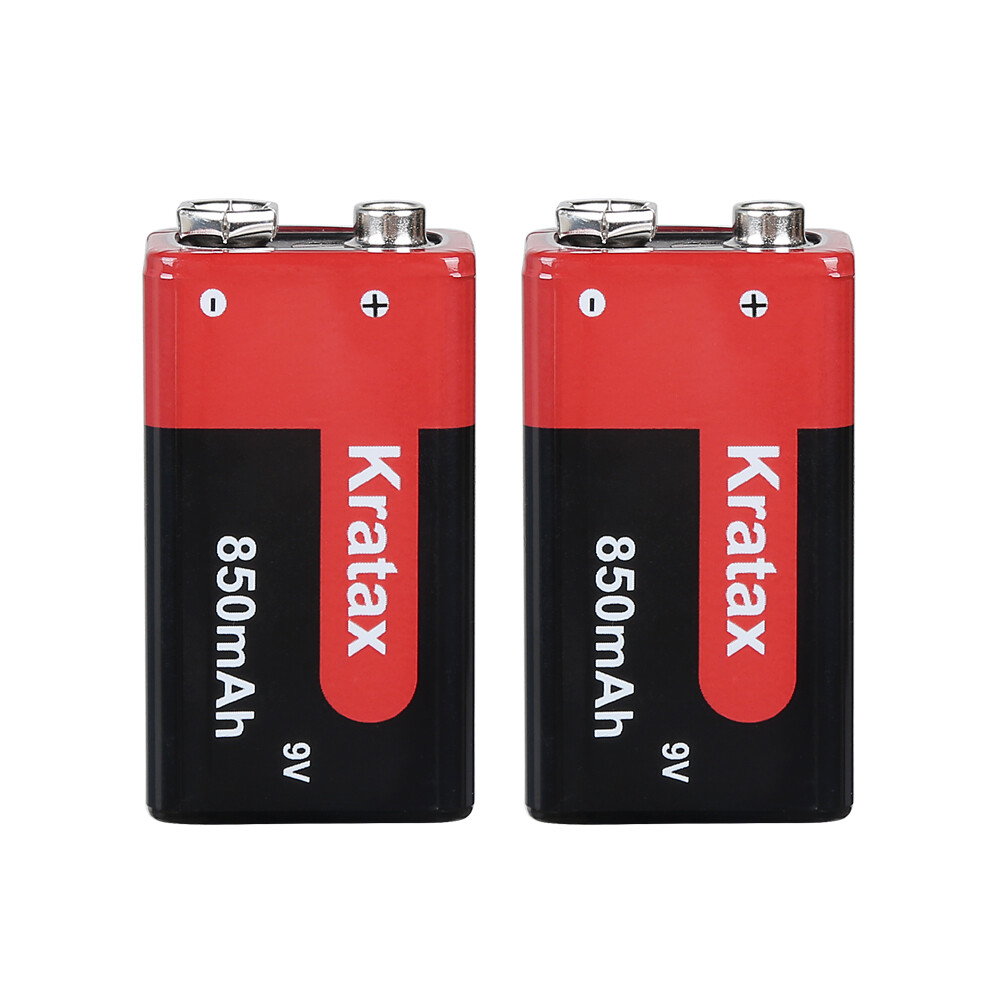 Kratax 9v Block Batterien Akku 850mAh Lithium Wiederaufladbare 9V ...