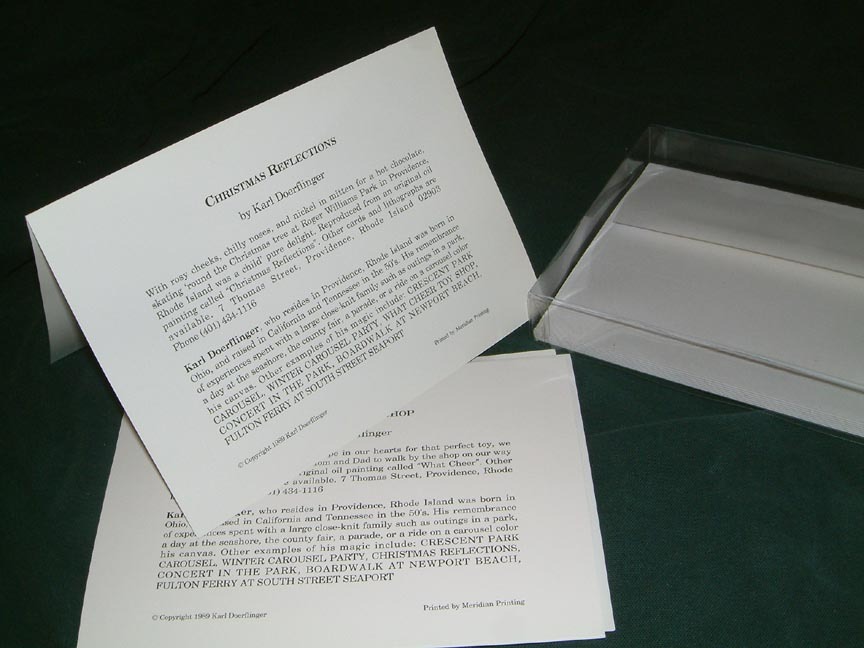 Box of 8 ASSORTED R.I. CHRISTMAS HOLIDAY NOTE CARDS, artist Karl ...