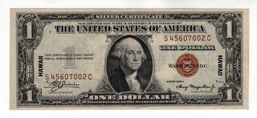 1935A $1 Hawaii Overprint Silver Certificate Note Fr. 2300 (SC Block ...