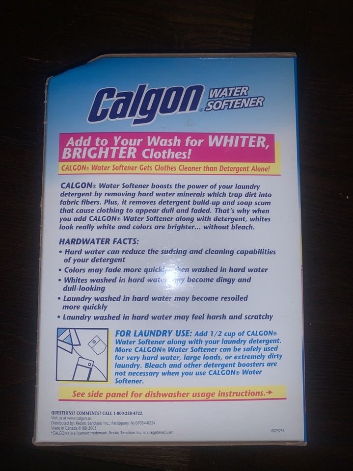 Calgon Water Softener Powder Box Detergents Salt Hard Water 40 oz ...