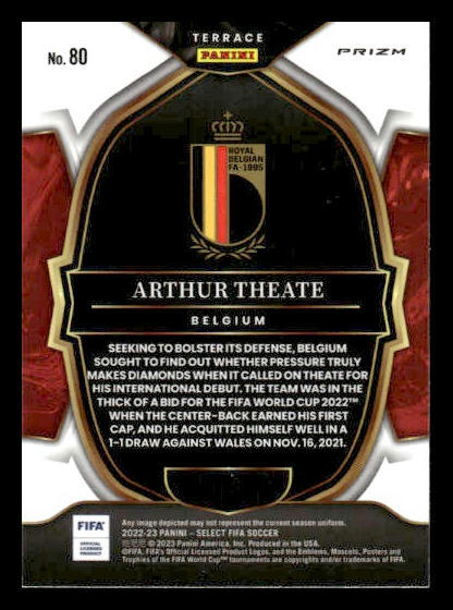 2022-23 Panini Select FIFA #80 Arthur Theate Purple Mojo Belgium | eBay