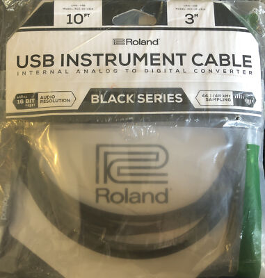 Roland RCC-10-US14 Black Series USB Cable. 10FT 16 Bit Audio Resolution ...