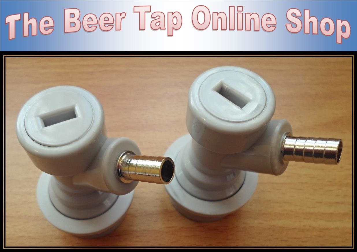 2x Grey Gas Ball Lock Keg Disconnects with 1/4" Barb For Cornelius ...