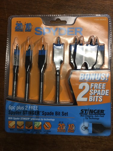 Spyder Stinger 8-Piece Assorted x 6-in Woodboring Spade Drill Bit Set ...