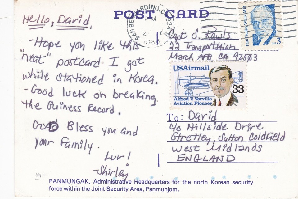 6x4 Continental size printed postcard Panmungak Joint Security ...