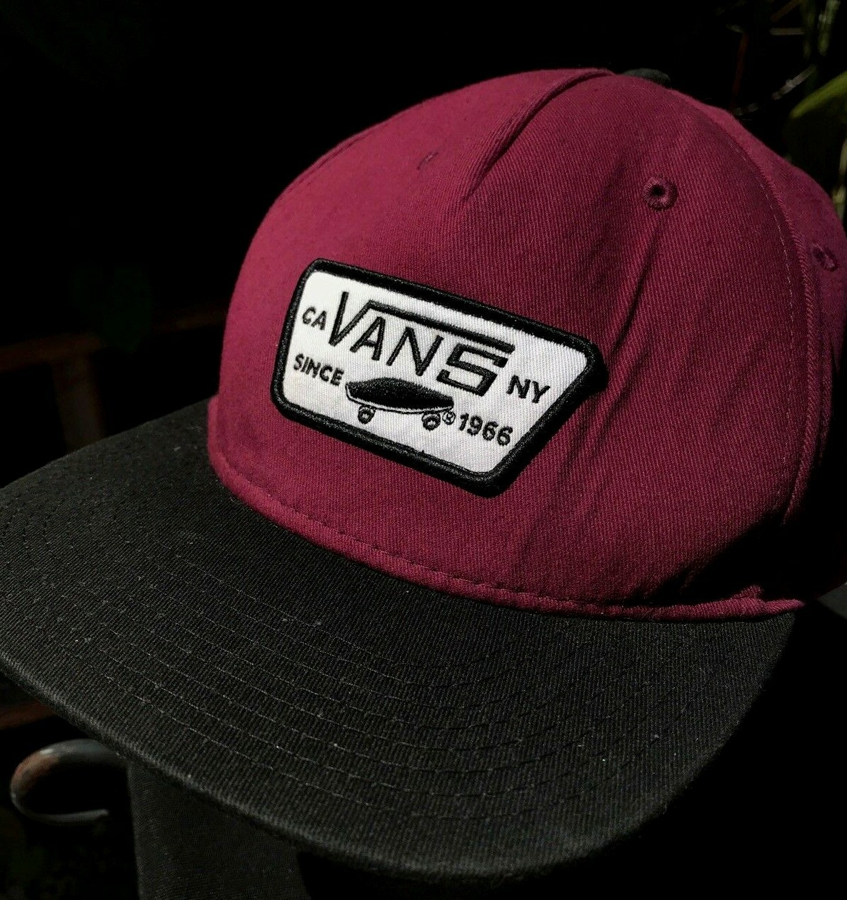RARE Classic Vans Shoe Co Snapback Hat Cap Vans Full Patch Cali NY Red ...