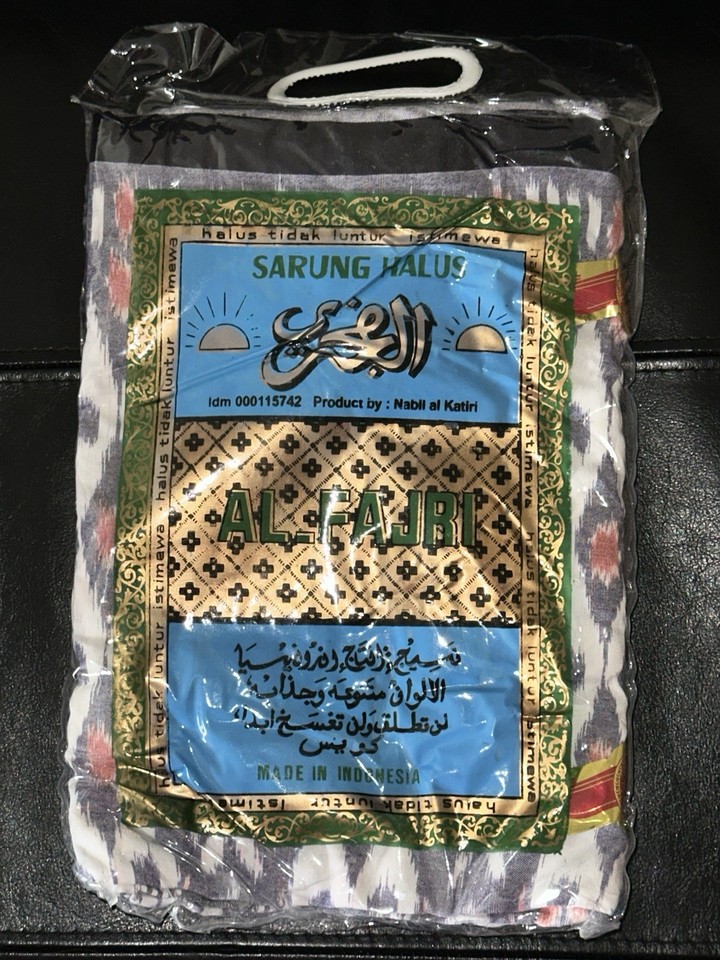 Men's Large Al Fajri Lungi Somali Macawis 100% Cotton White / Gray ...