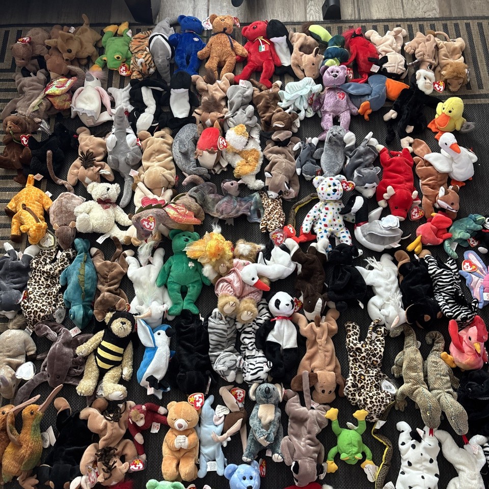 ~~ LOT OF 170 TY BEANIE BABIES & BOOS - RETIRED BEANIES COLLECTION ...