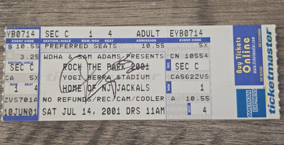 Jeff Keith of TESLA Signed Ticket Stub From Rock The Park 2001 | eBay