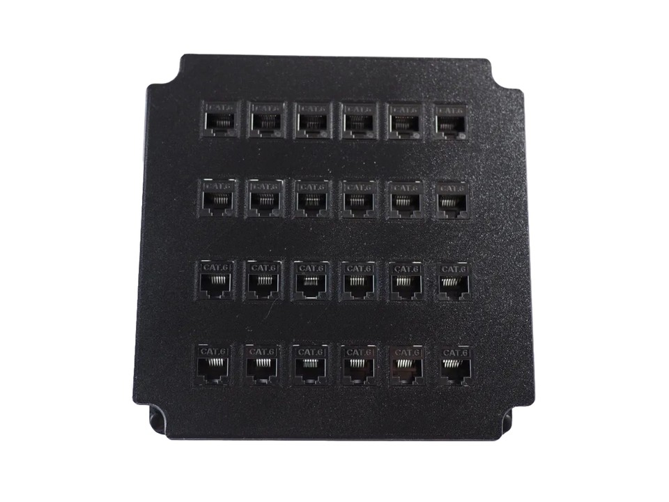 Patch Panel, 24-Port, Cat6 Keystone Jacks for Leviton Structured Media ...