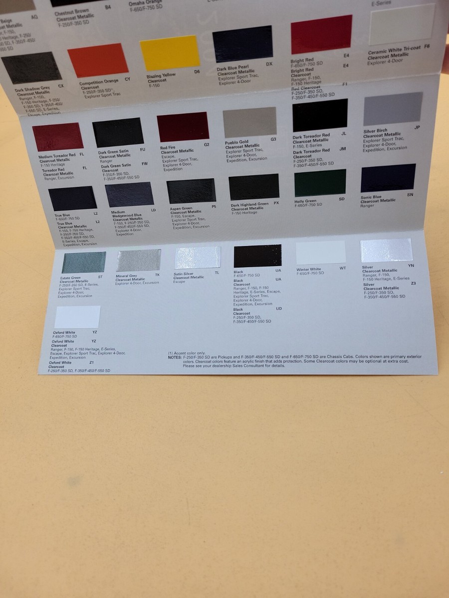 2004 Ford Exterior Paint Colors Ford Interior Auto Paint By SEM